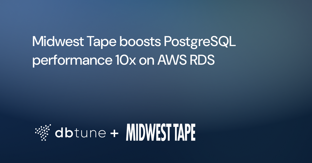 How Midwest Tape achieved a 10x performance boost with PostgreSQL tuning on AWS RDS